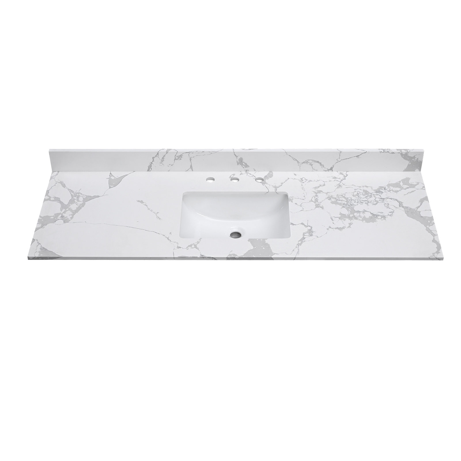 steinstil 61'' Engineered Stone Single Vanity Top with Sink Faucet ...