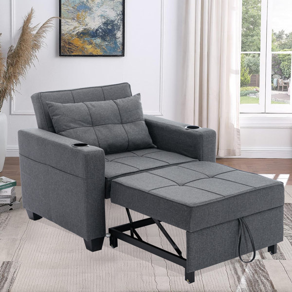 Ebern Designs Amorosa Convertible Chair Bed, Sleeper Sofa Chair Bed 3 ...