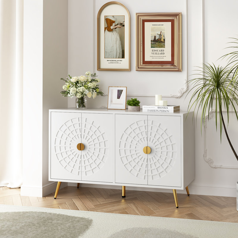 Mercer41 48'' White Accent Cabinet & Reviews | Wayfair