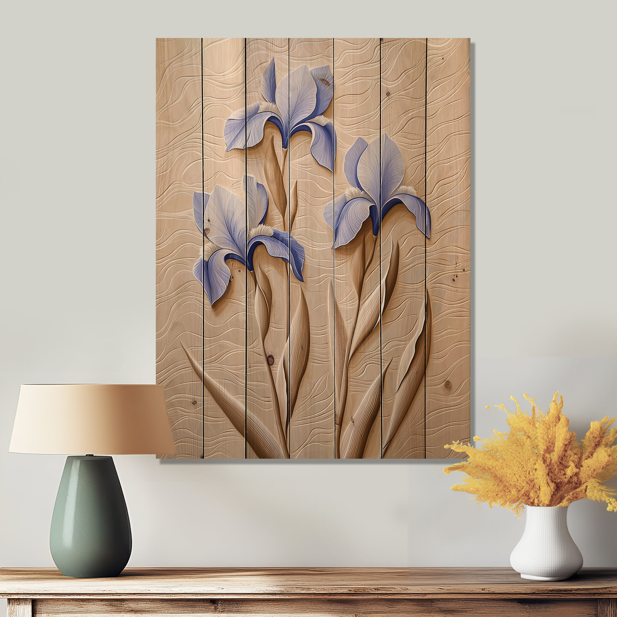 Ophelia & Co. Creamy Iris Symphony Garden I - Irises Wood Wall Art On ...