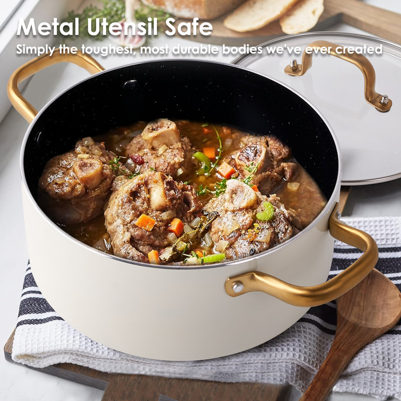 caannasweis 15 - Piece Nonstick Ceramic Cookware Set Oven Safe ...