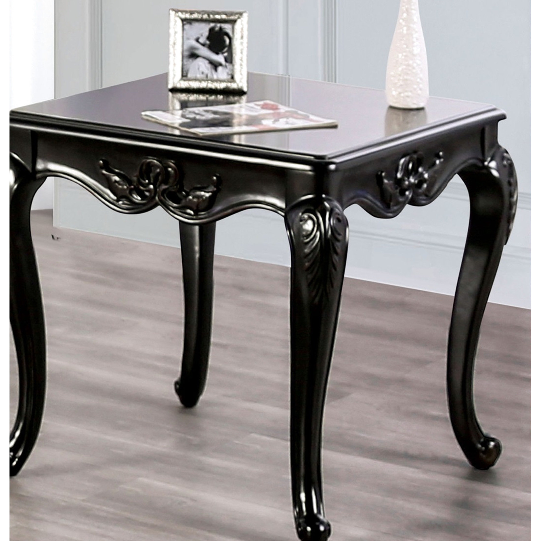 Astoria Grand Solid Wood Square End Table In Champagne Finish ...