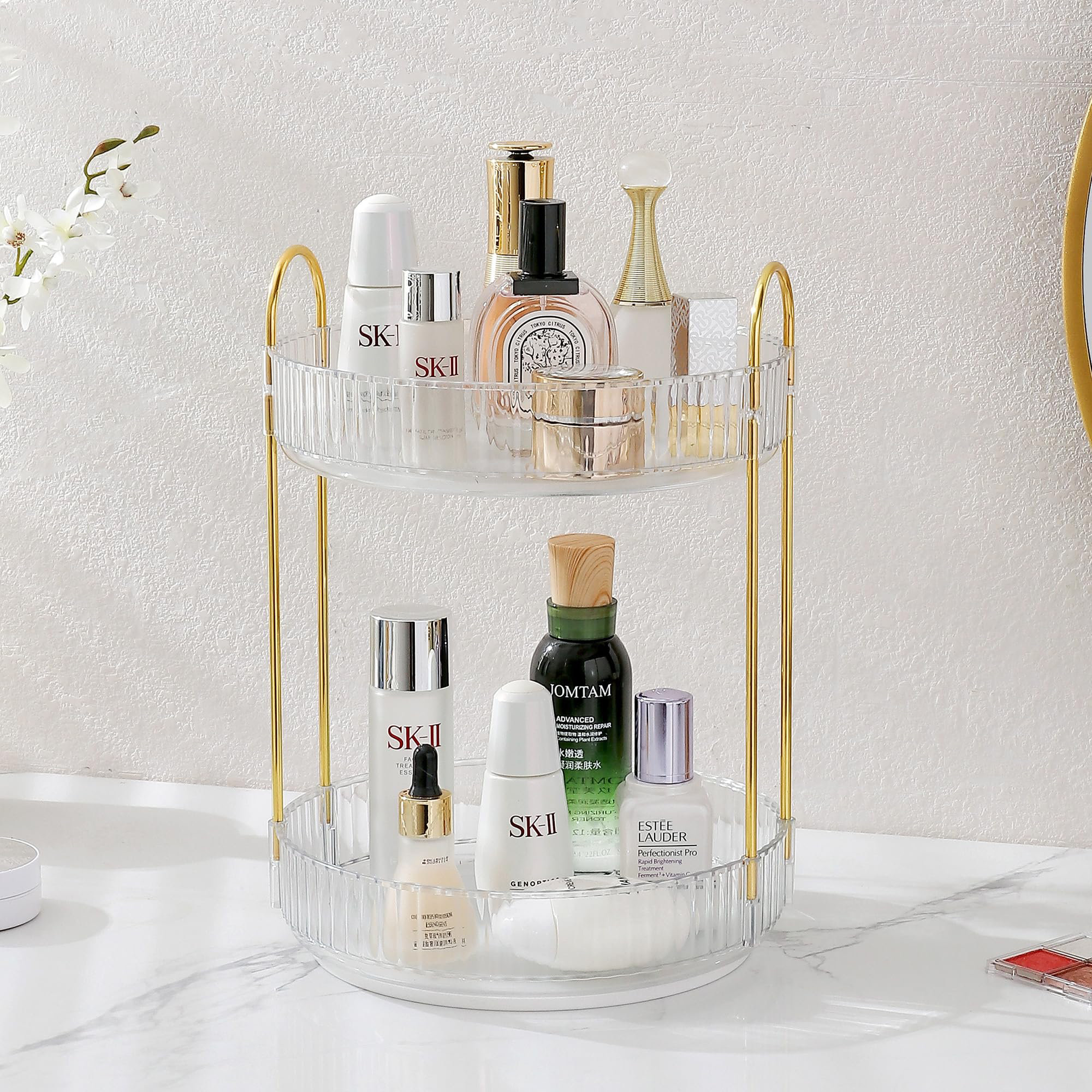 Latitude Run® Yuzu 360° Rotating Vanity Organizer - Ample Storage ...