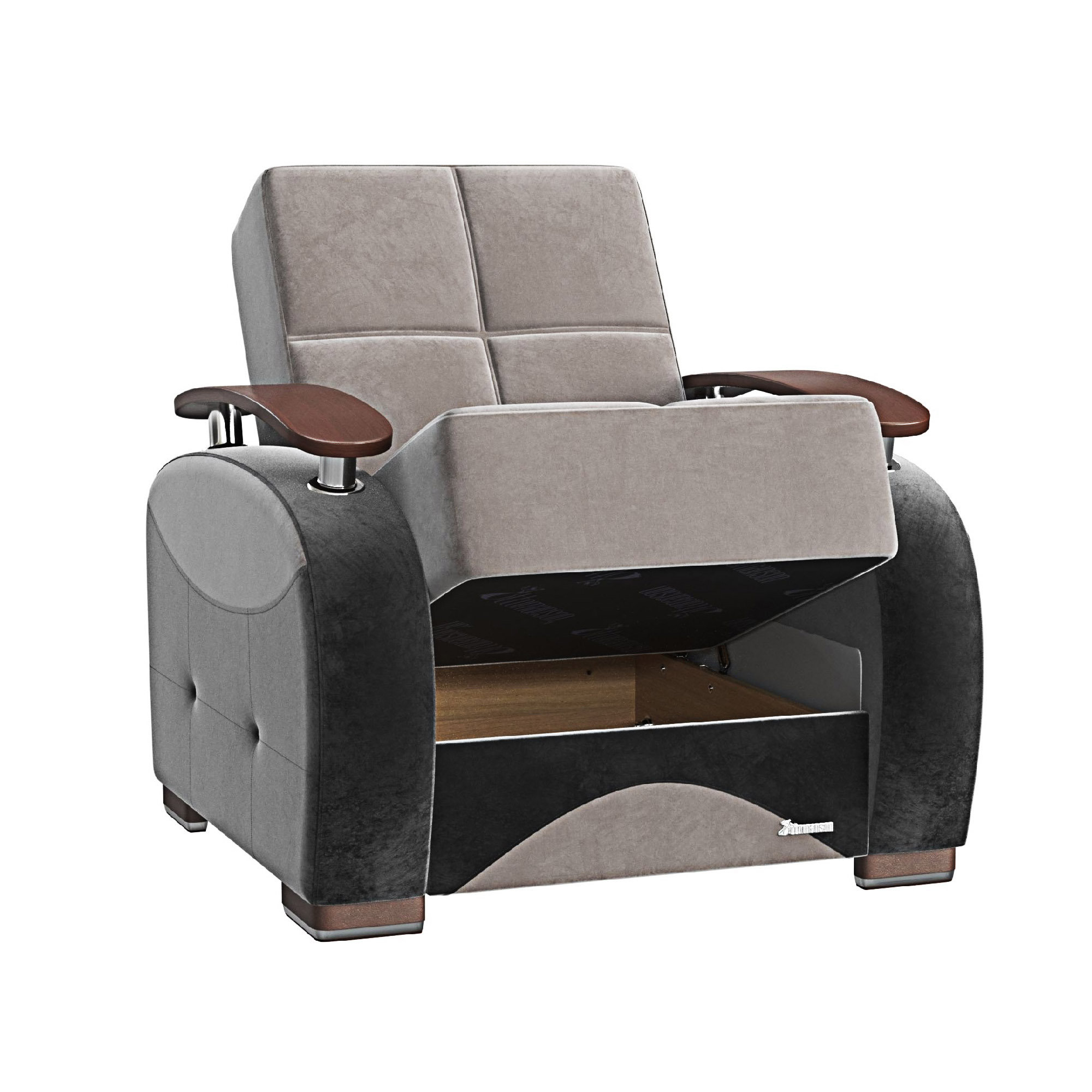 Hokku Designs Upholstered Convertible Armchair With Storage | Wayfair