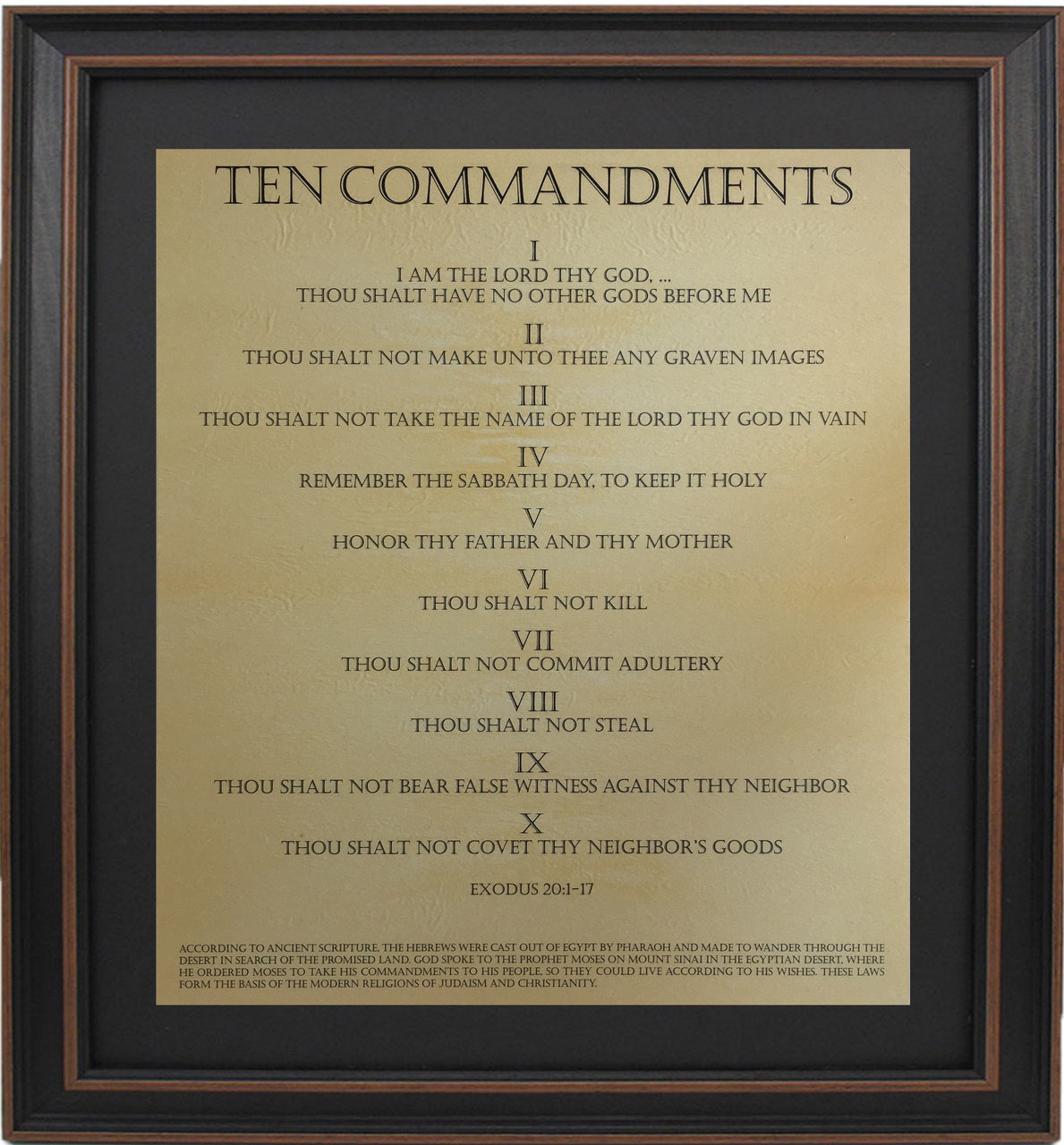 Alcott Hill® The Ten Commandments | Framed Textual Art Print on Antique ...