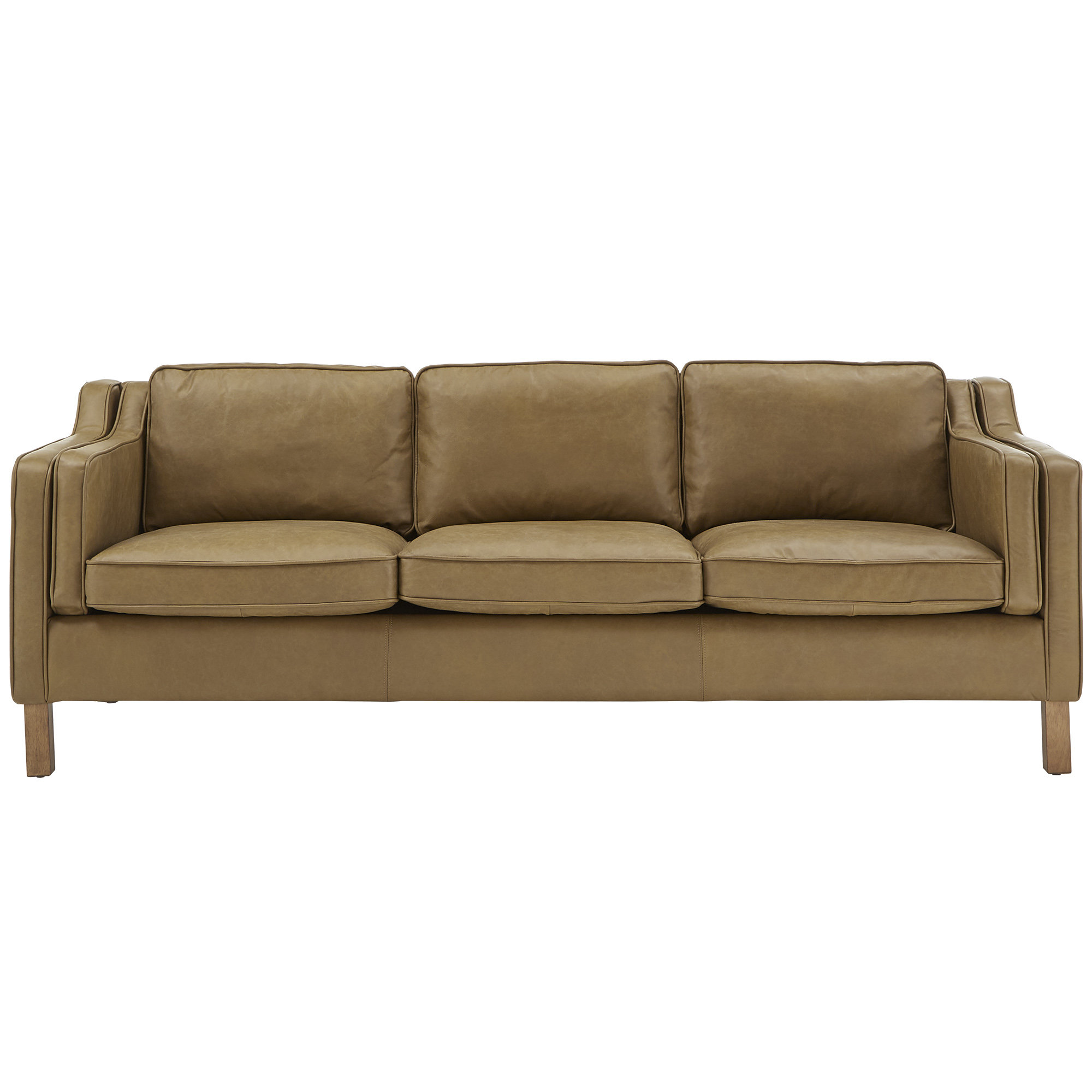 Foundry Select Venegas 86" Genuine Leather Recessed Arm Sofa | Wayfair