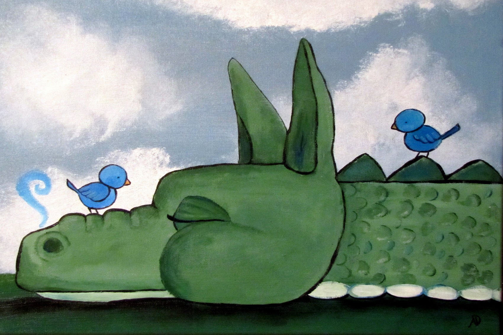 Marmont Hill 'Sleepy Dragon' by Andrea Doss Painting Print on Wrapped ...