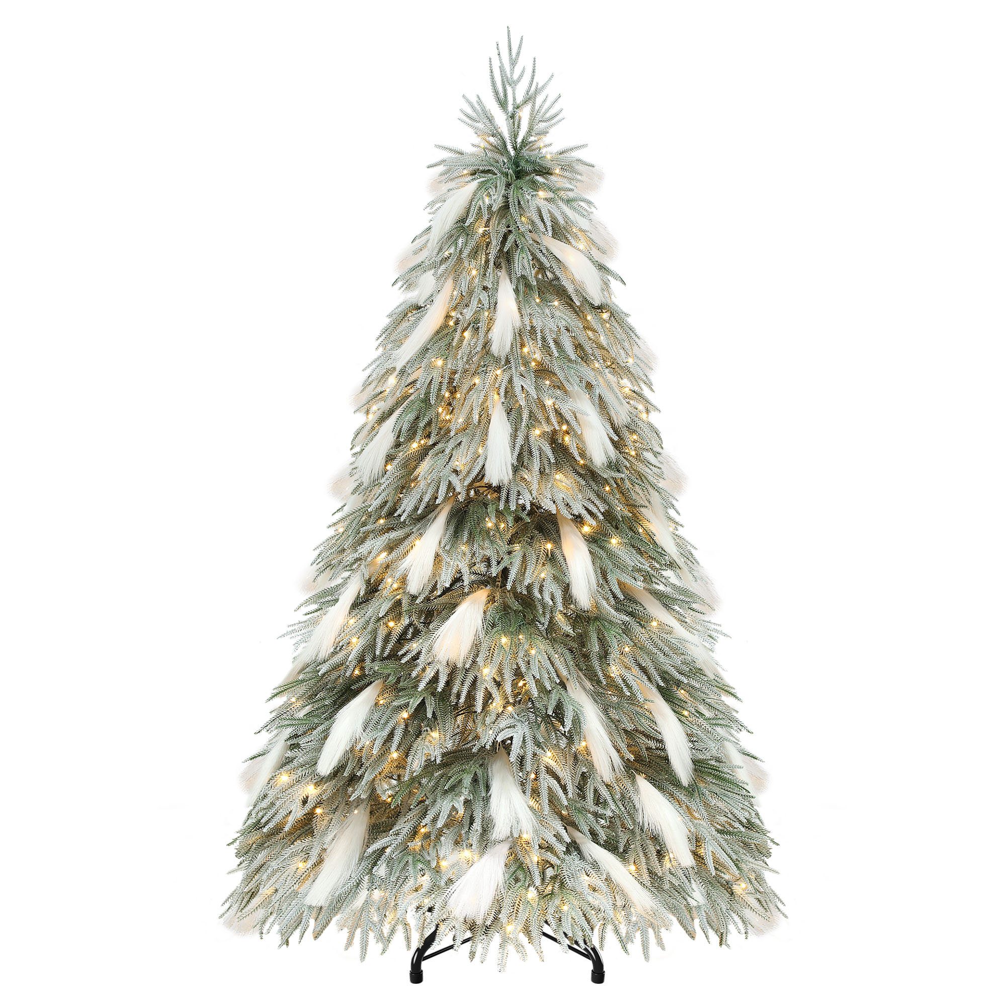 The Holiday Aisle® 6ft Artificial Snow Flocked Christmas Tree with ...