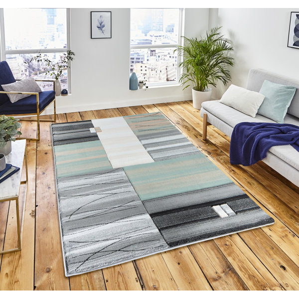 Ivy Bronx Anjolie Abstract Gray/Green Area Rug | Wayfair