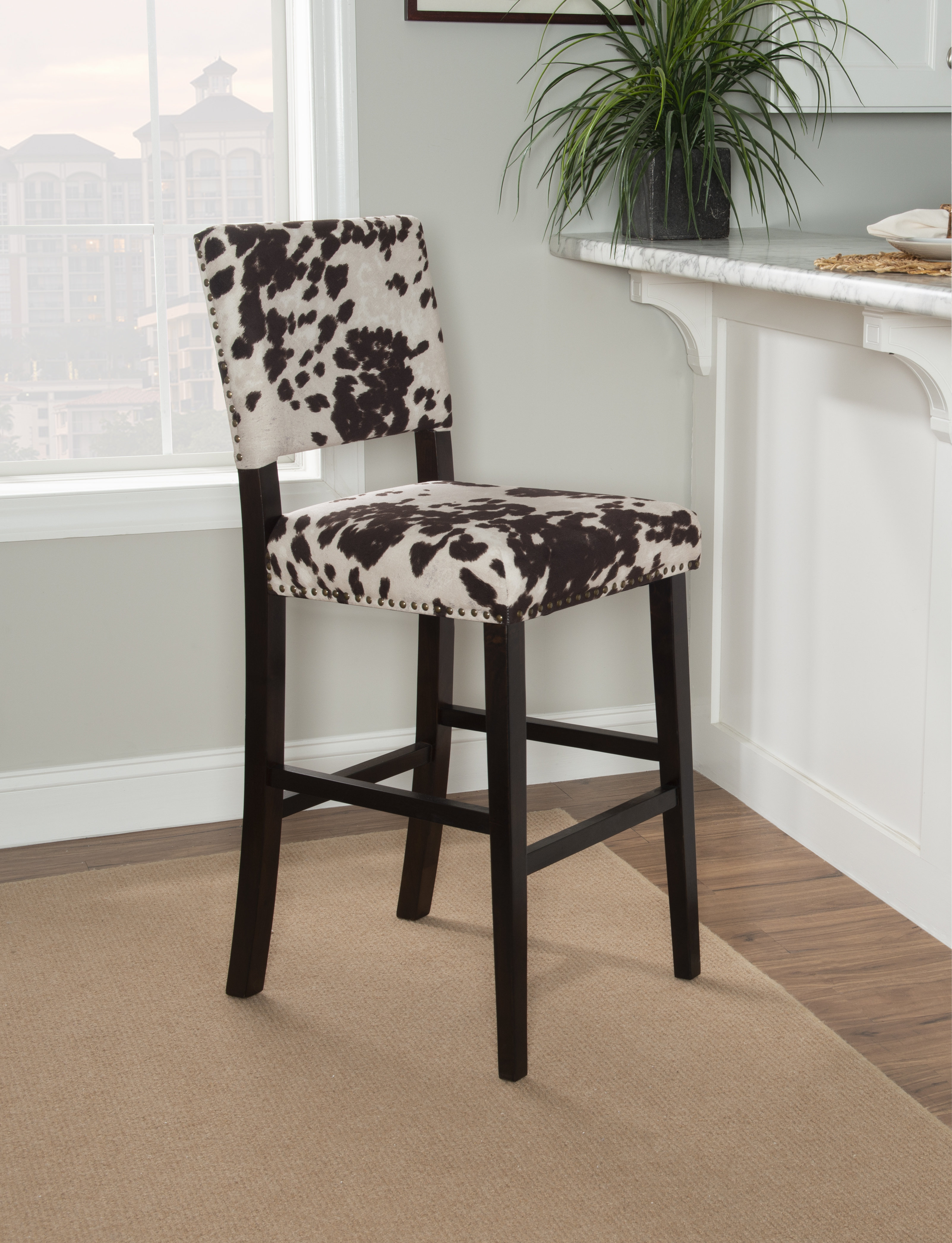 Loon Peak Kias Upholstered Nailhead Trim Counter and Bar Stool ...