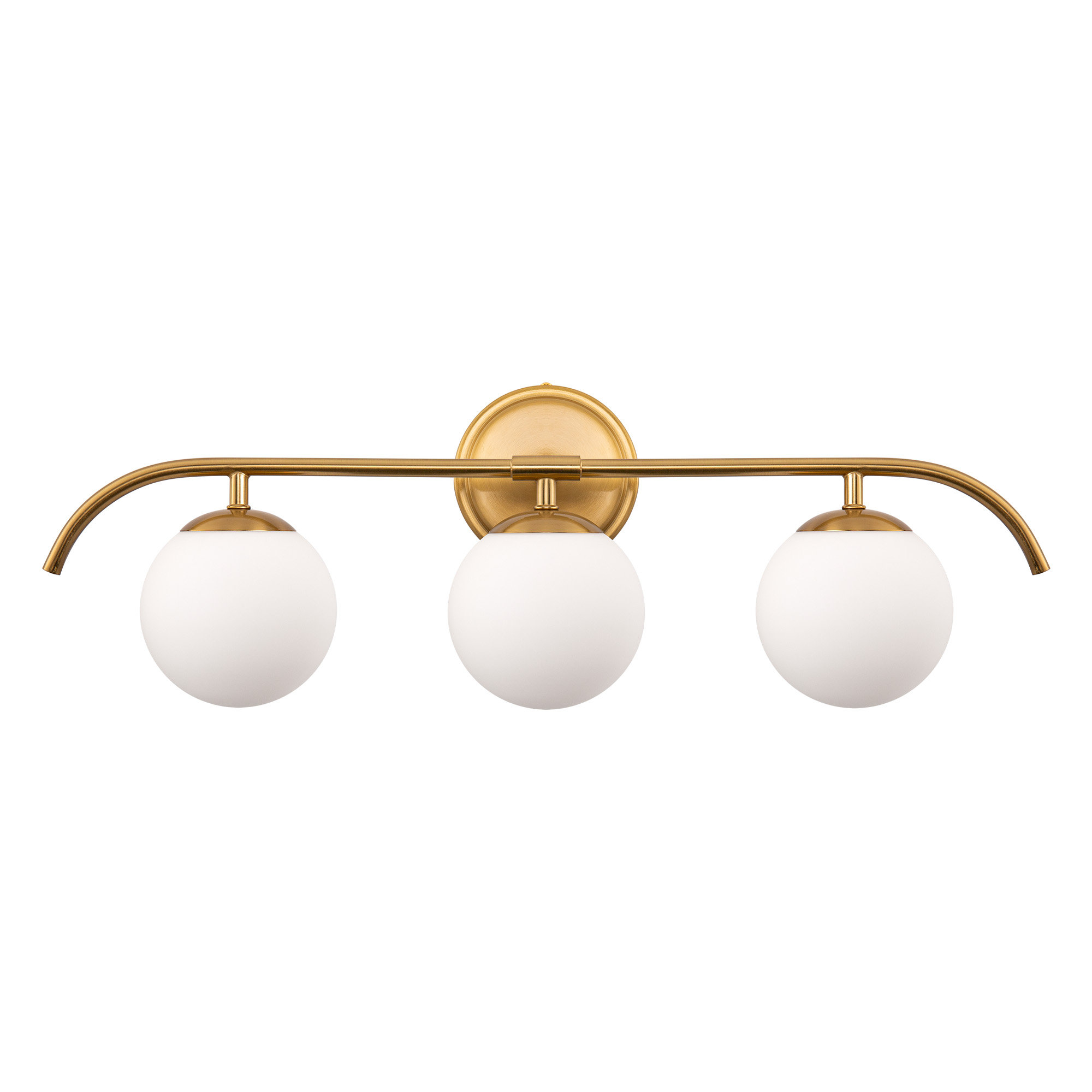 George Oliver 3-Light Vanity Light Fixture With Frosted Glass Globes ...
