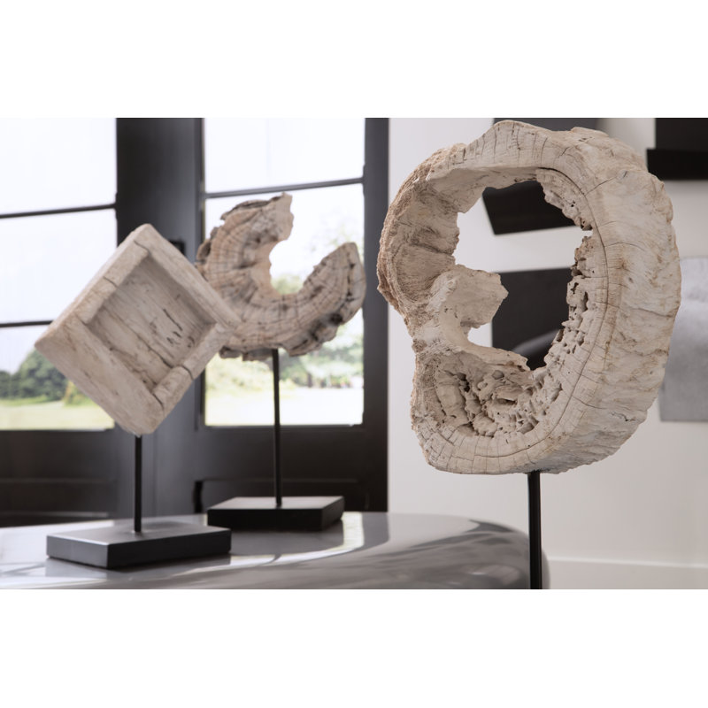 Phillips Collection Eroded Wood C Sculpture on Stand, Assorted | Perigold