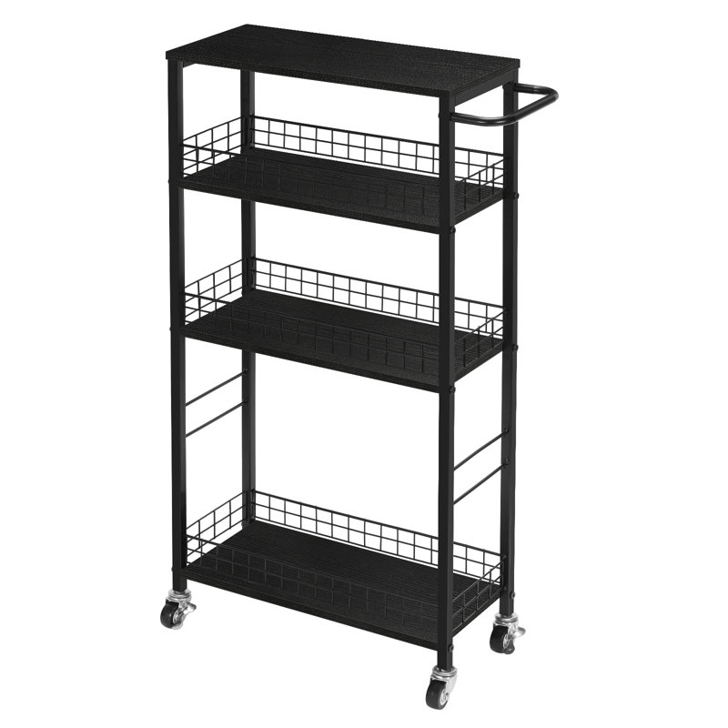 CELLPAK 4 - Tier Narrow Gap Cart Black | Wayfair
