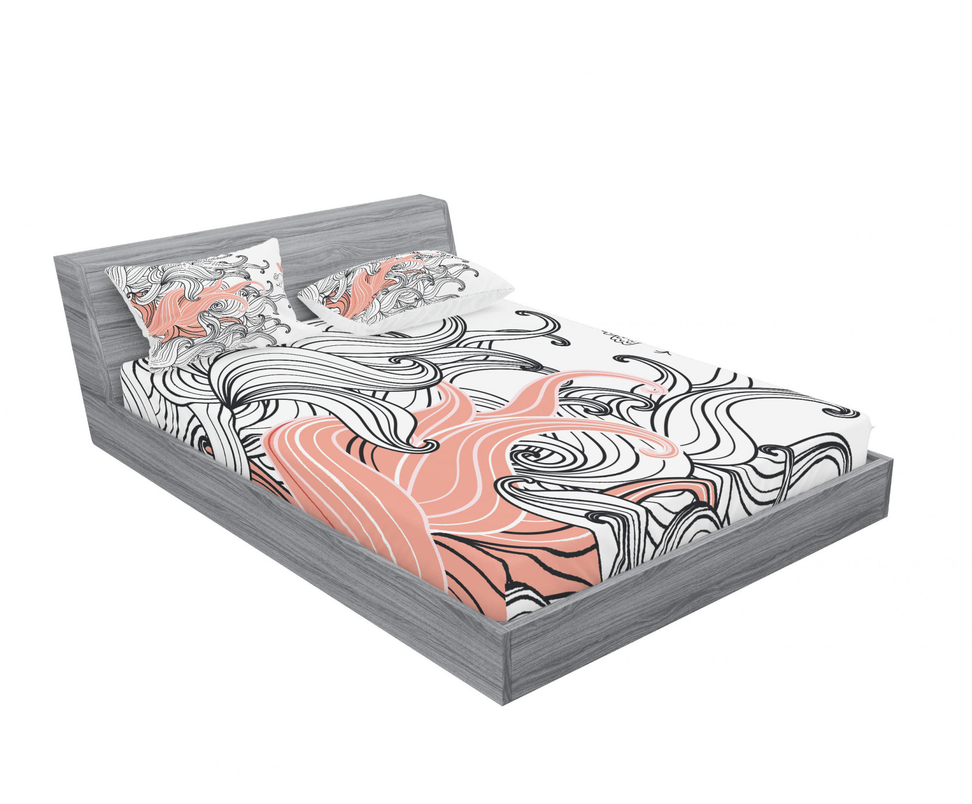 Ambesonne Swirls Wave Like Minimalist Bird Abstract Sheet Set | Wayfair