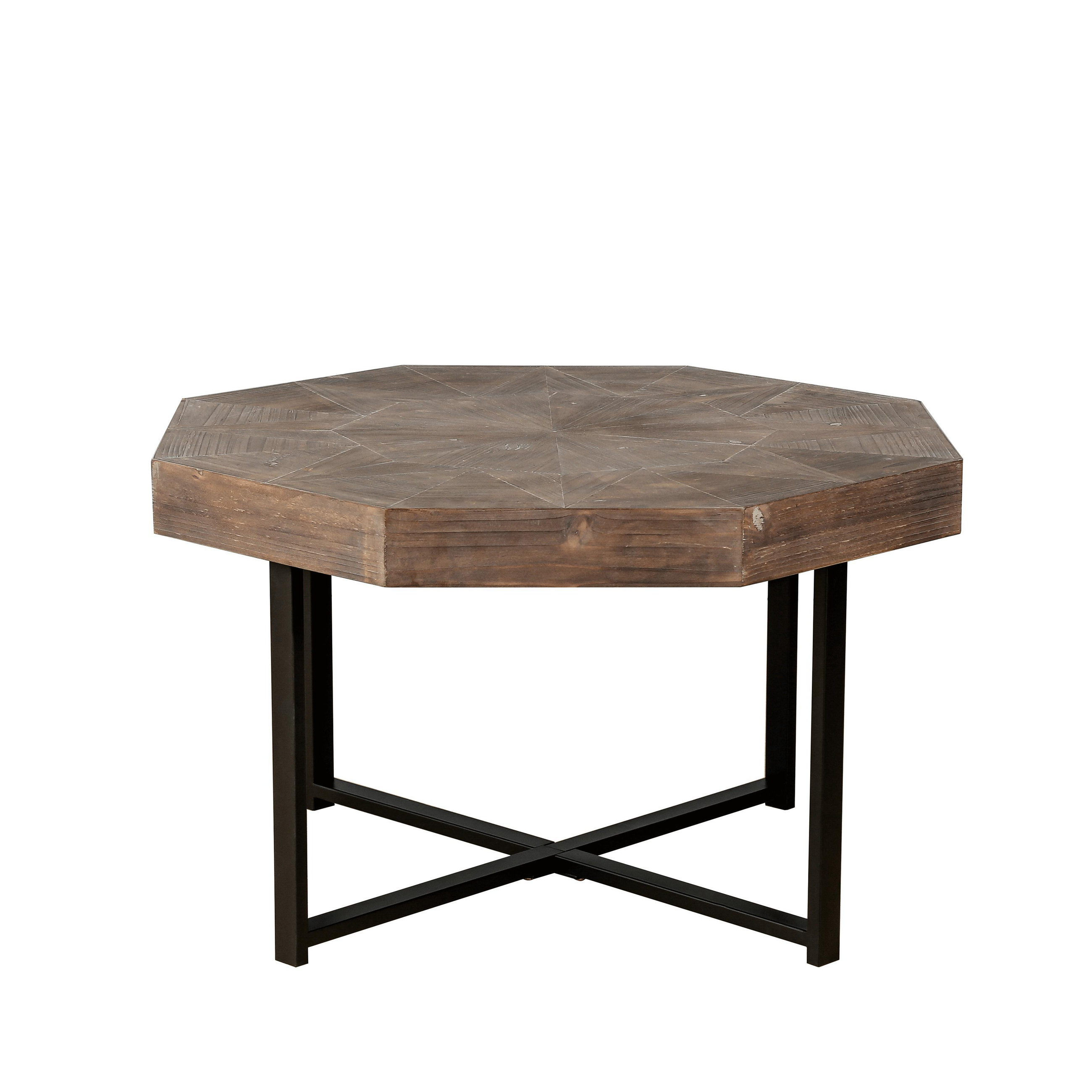 Gracie Oaks Wood Octagonal Vintage Patchwork Craft Farmhouse Coffee ...