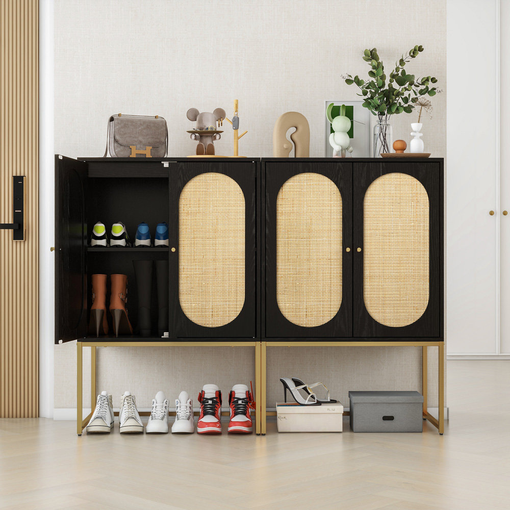 Bay Isle Home™ 2 Piece Storage Cabinet (Black) | Wayfair