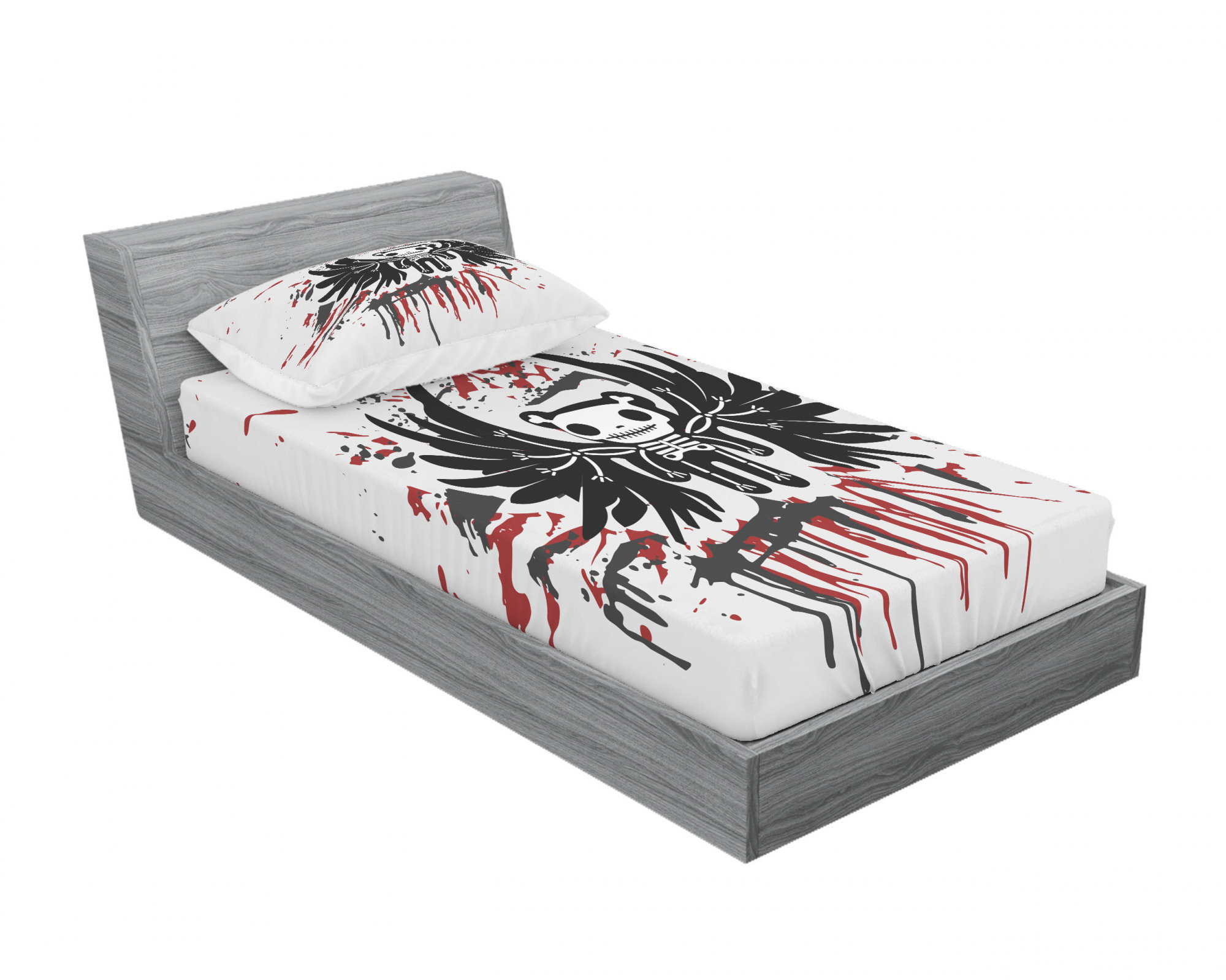 Ambesonne Teddy Bones with Skull Sheet Set | Wayfair