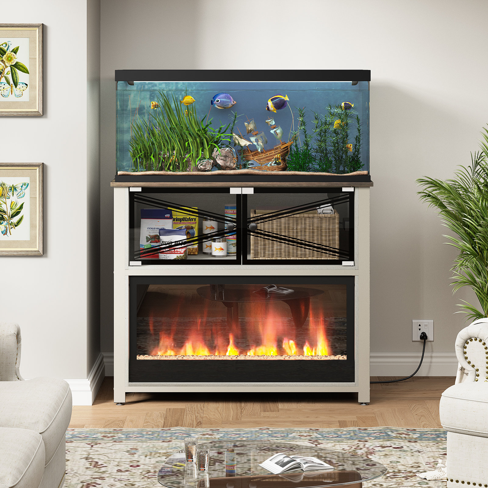 Archie & Oscar™ 40-50 Gallon Wilton with LED Flame Light and Metal ...