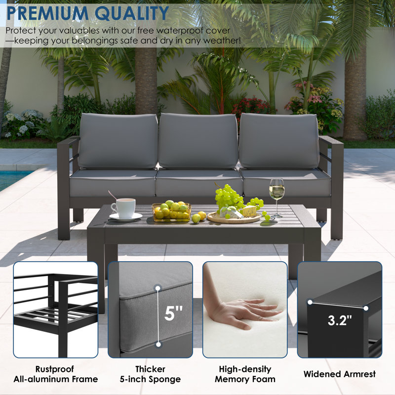 Latitude Run® Gloretta 7 - Person Outdoor Seating Group with Cushions ...