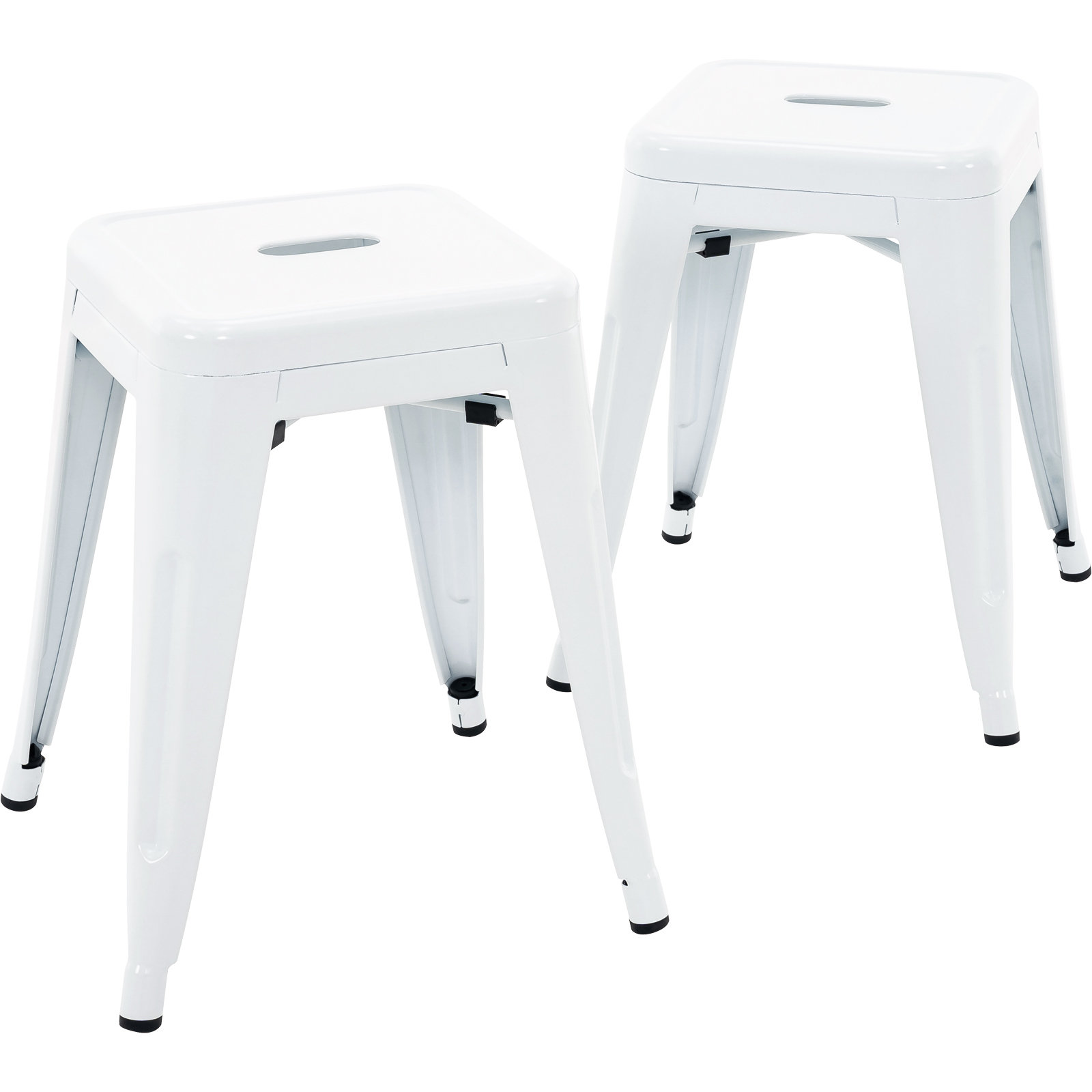 Wrought Studio 18 Inch Industrial Metal Stools Set Of 2, Stackable ...