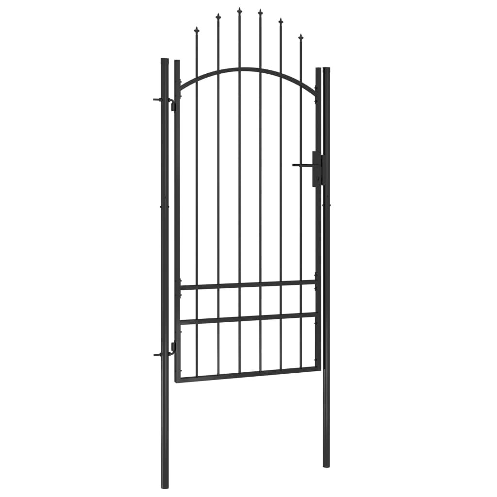 VidaXL Fence Gate Metal Fence Post Garden Gate for Outdoor Patio Lawn ...