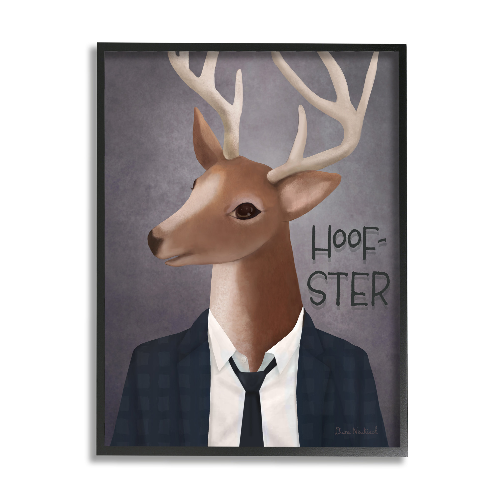 Stupell Industries Hoof-Ster Witty Deer Stag Wearing Suit Necktie ...