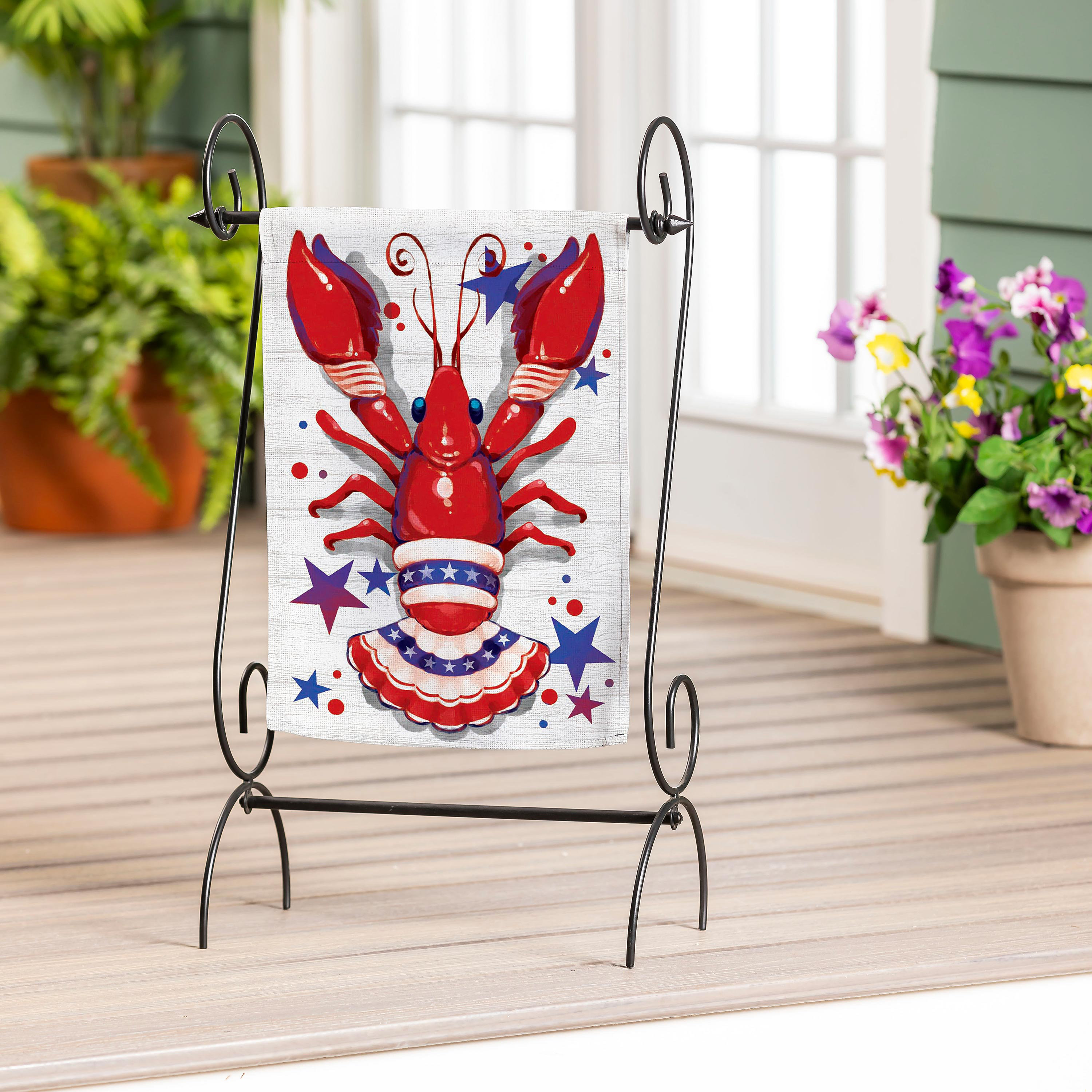 Beachcrest Home™ Patriotic Crawfish Burlap Garden Flag | Wayfair