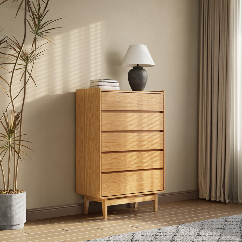 George Oliver Eric Summer Oak Engineered Wood 48.5-Inch Tall 5-Drawer ...