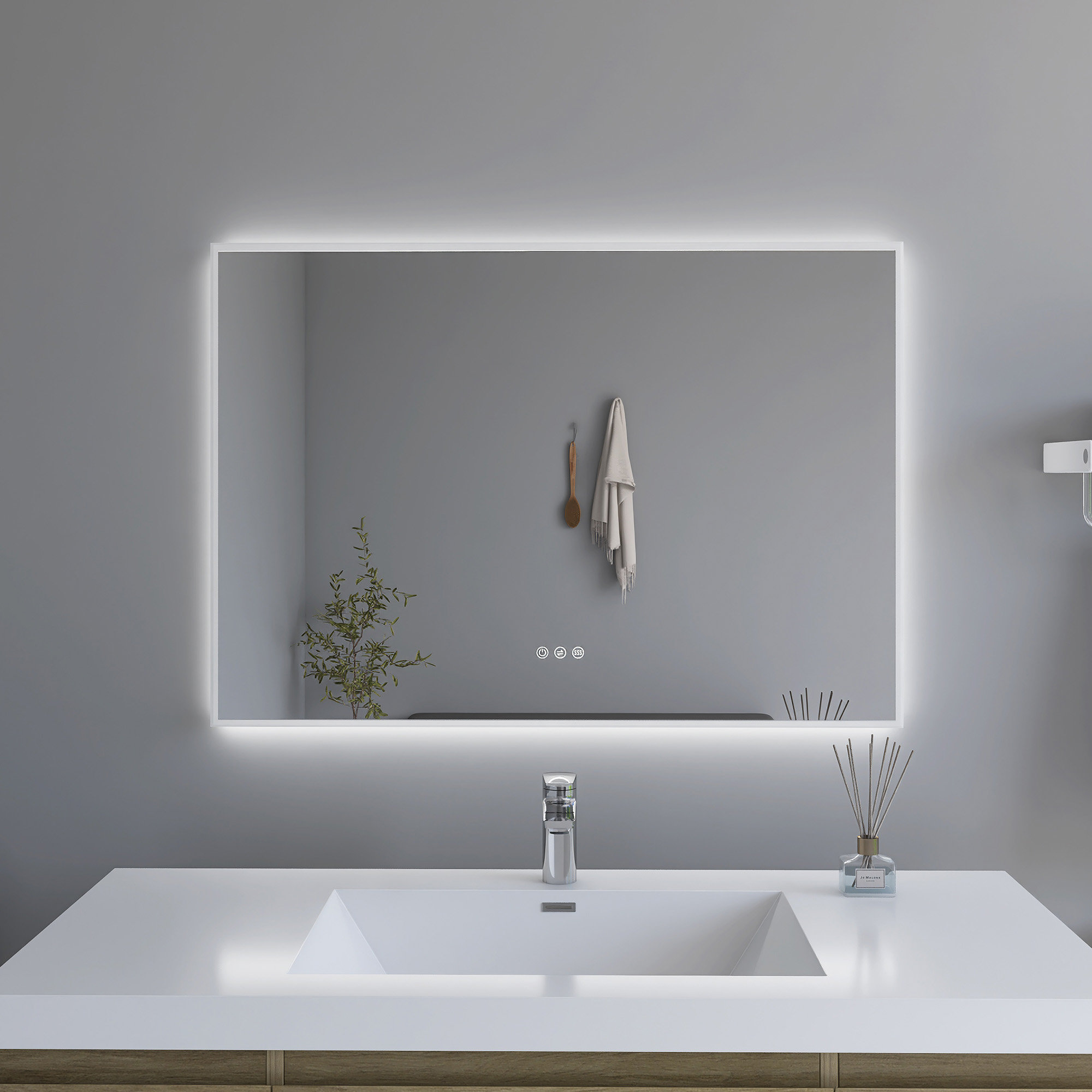 Staykiwi Acrylic Rectangle LED Mirror | Wayfair