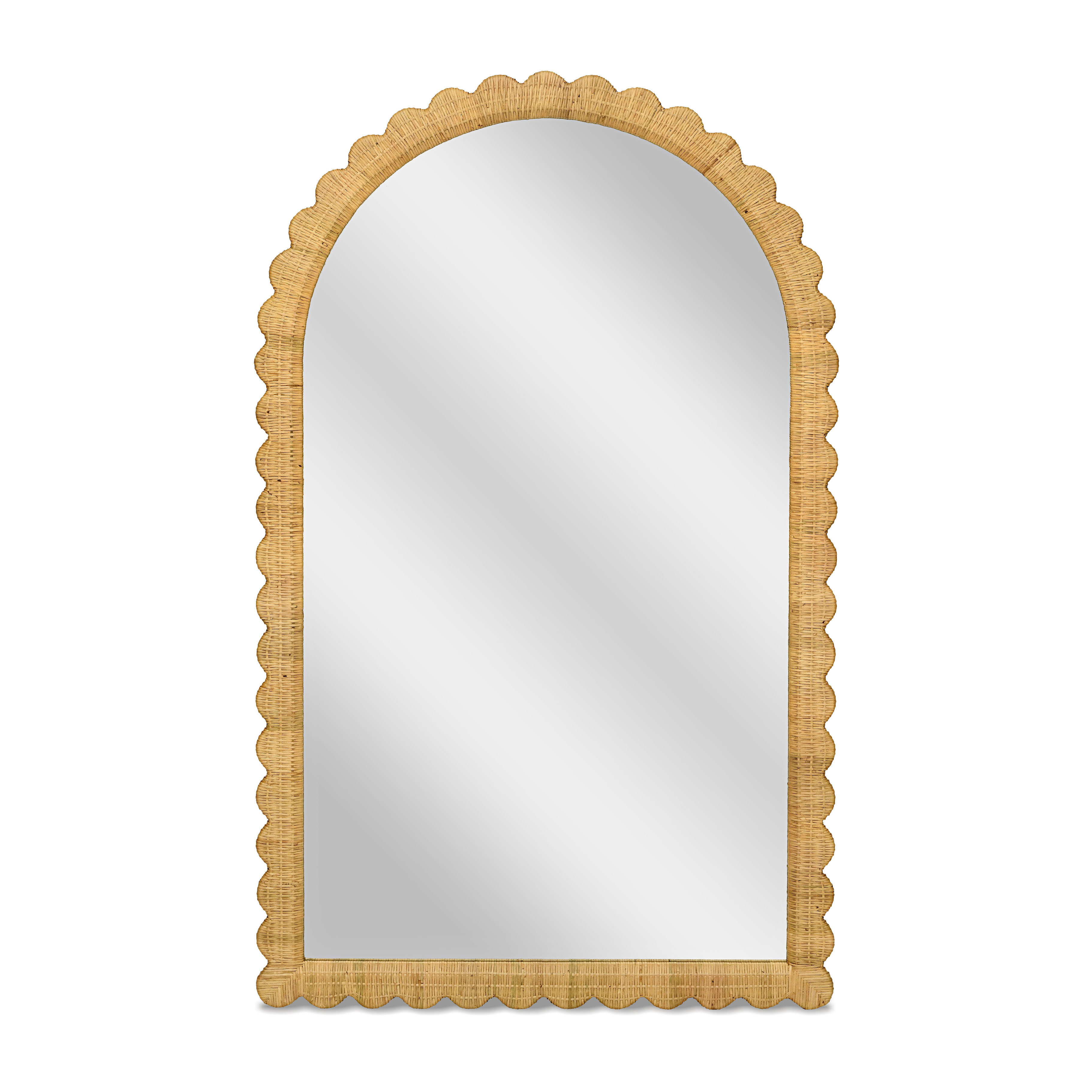 Bay Isle Home™ Claudeen Bama Jumbo Natural Rattan Arched Wall Mirror ...