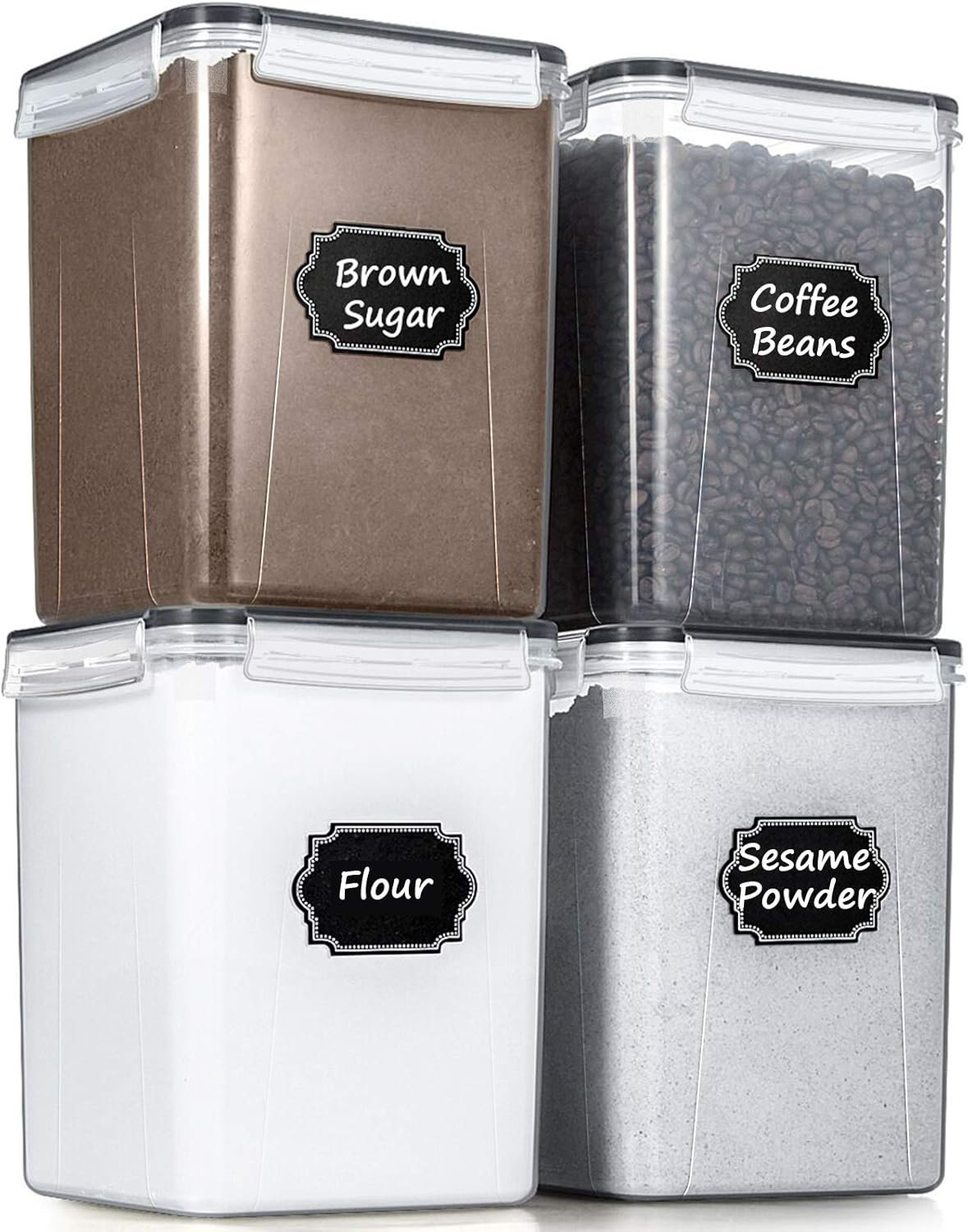 Prep & Savour Large Food Storage Containers 5.2L /175Oz, 4 Piece BPA ...