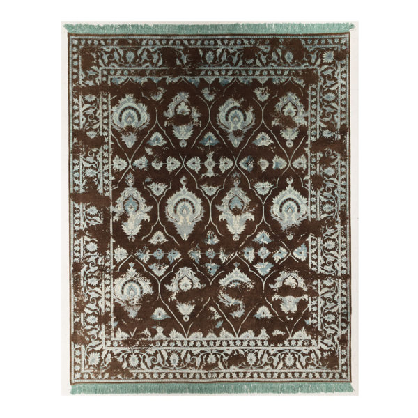 String Matter Hand Knotted Damask Rug | Wayfair
