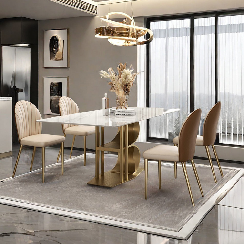 LABAORRY Italian modern rectangular dining table sets | Wayfair