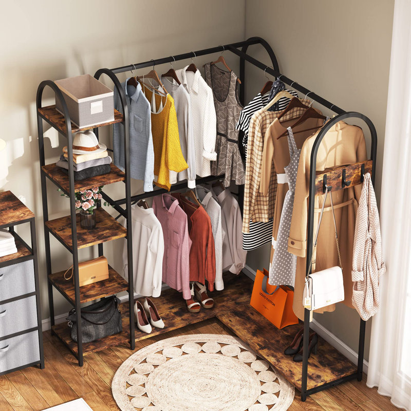 BTERAZ L Shape Clothes Rack | Wayfair