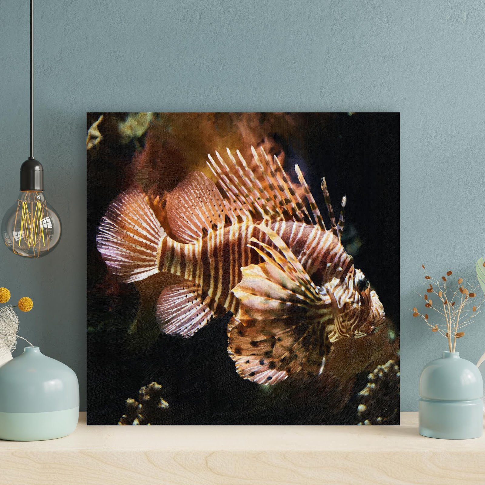 Rosecliff Heights Brown And Yellow Lionfish - 1 Piece Square Graphic ...