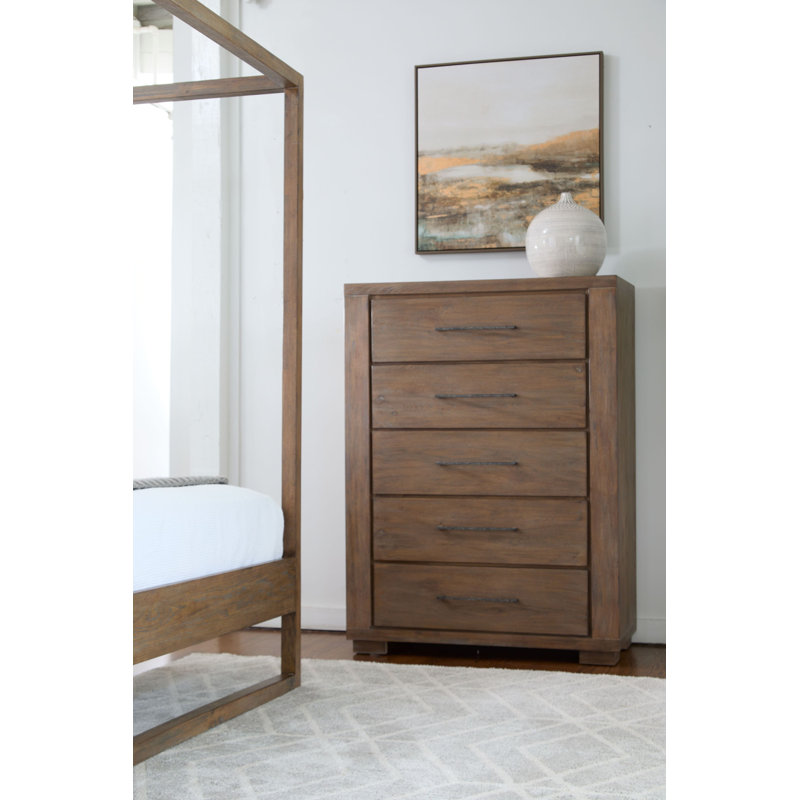 Dick Idol Collection Driftwood Transitional 5-Drawer Vertical Chest ...