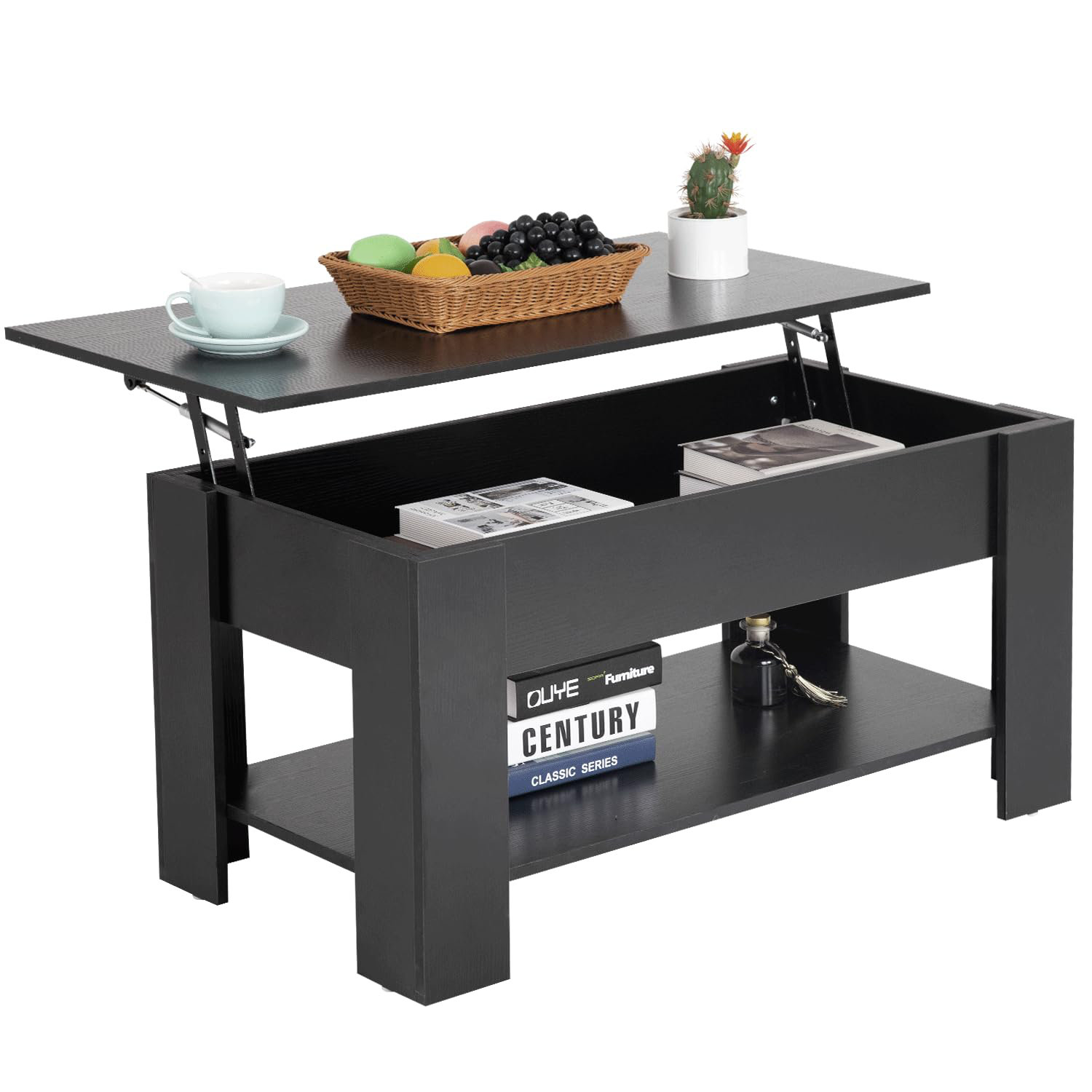 Ebern Designs Table basse à plateau relevable avec compartiment caché ...