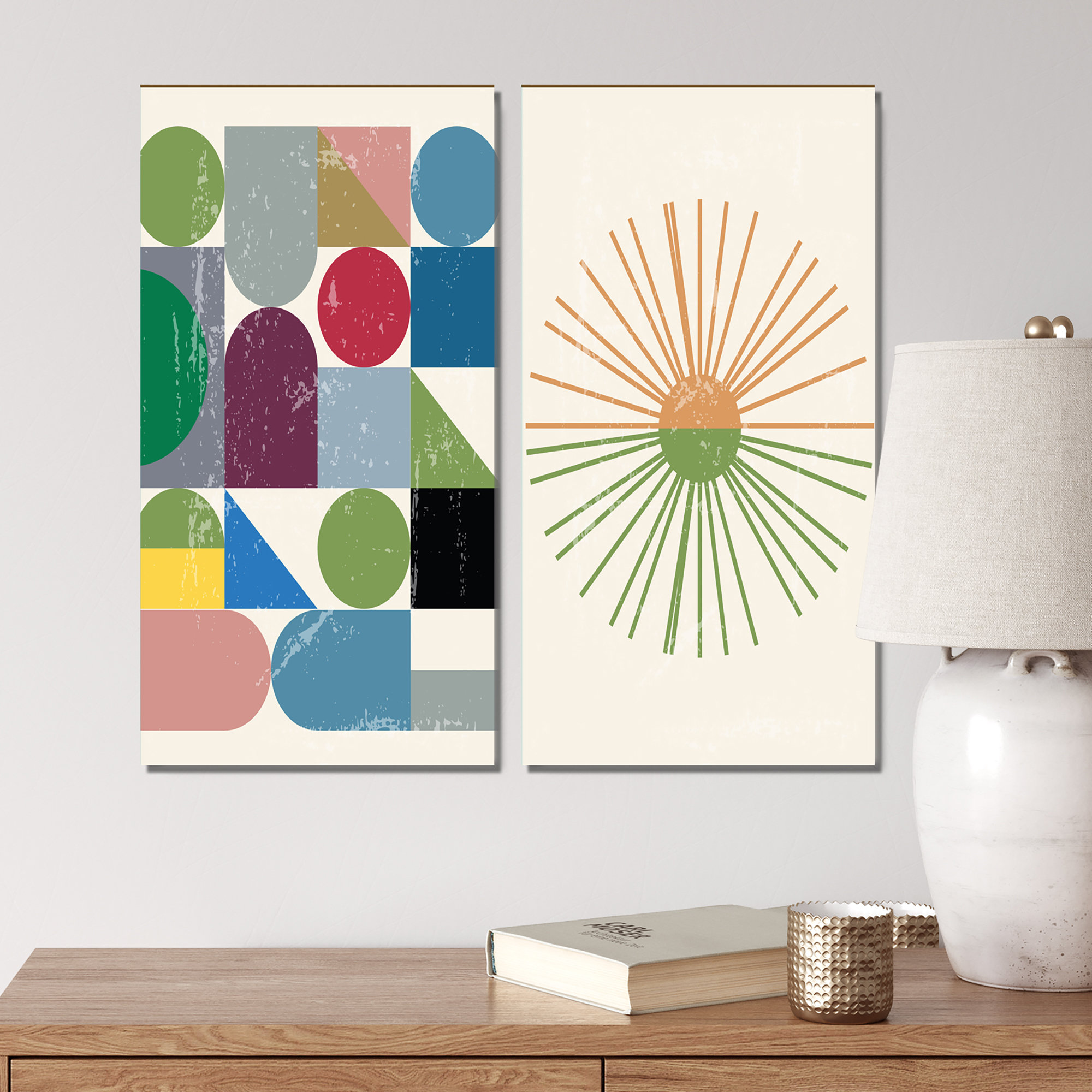 Wrought Studio Japanese Vintage Abstract Retro Designs VIII - 2 Piece ...