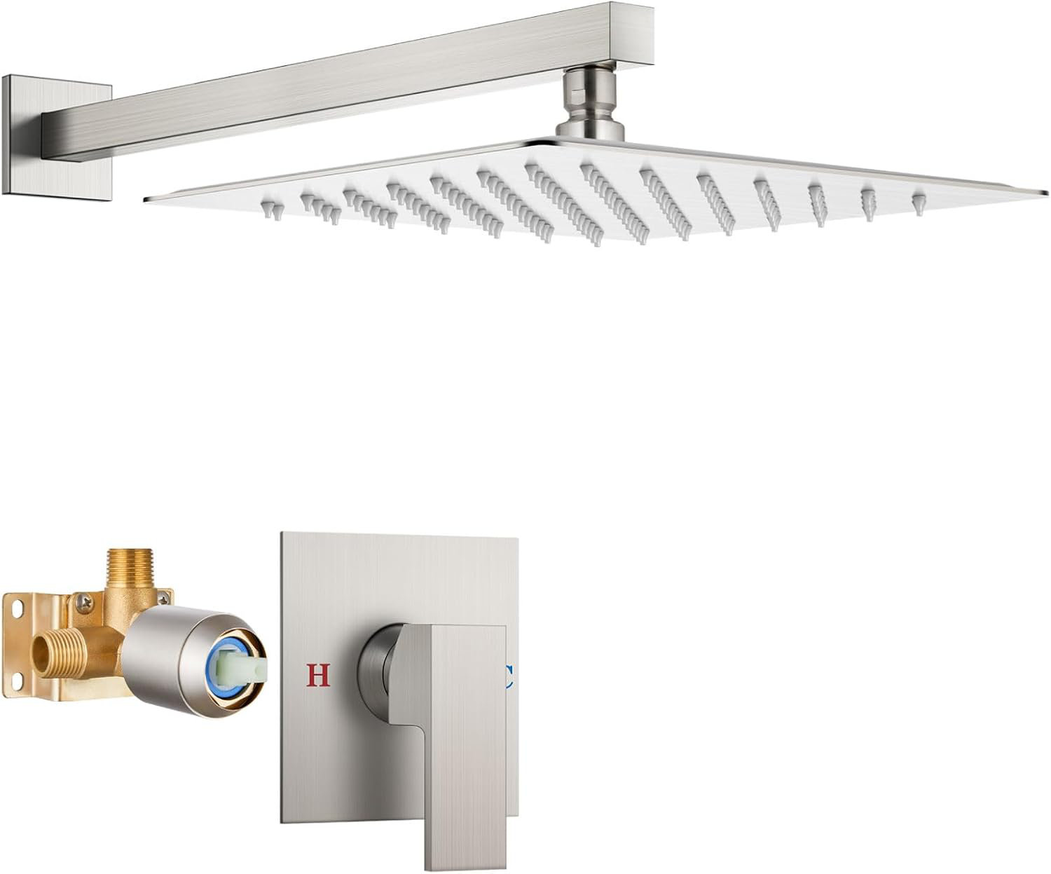 SOLVUR Shower Faucet Set Bathroom Rain Shower System SUS304 Stainless ...