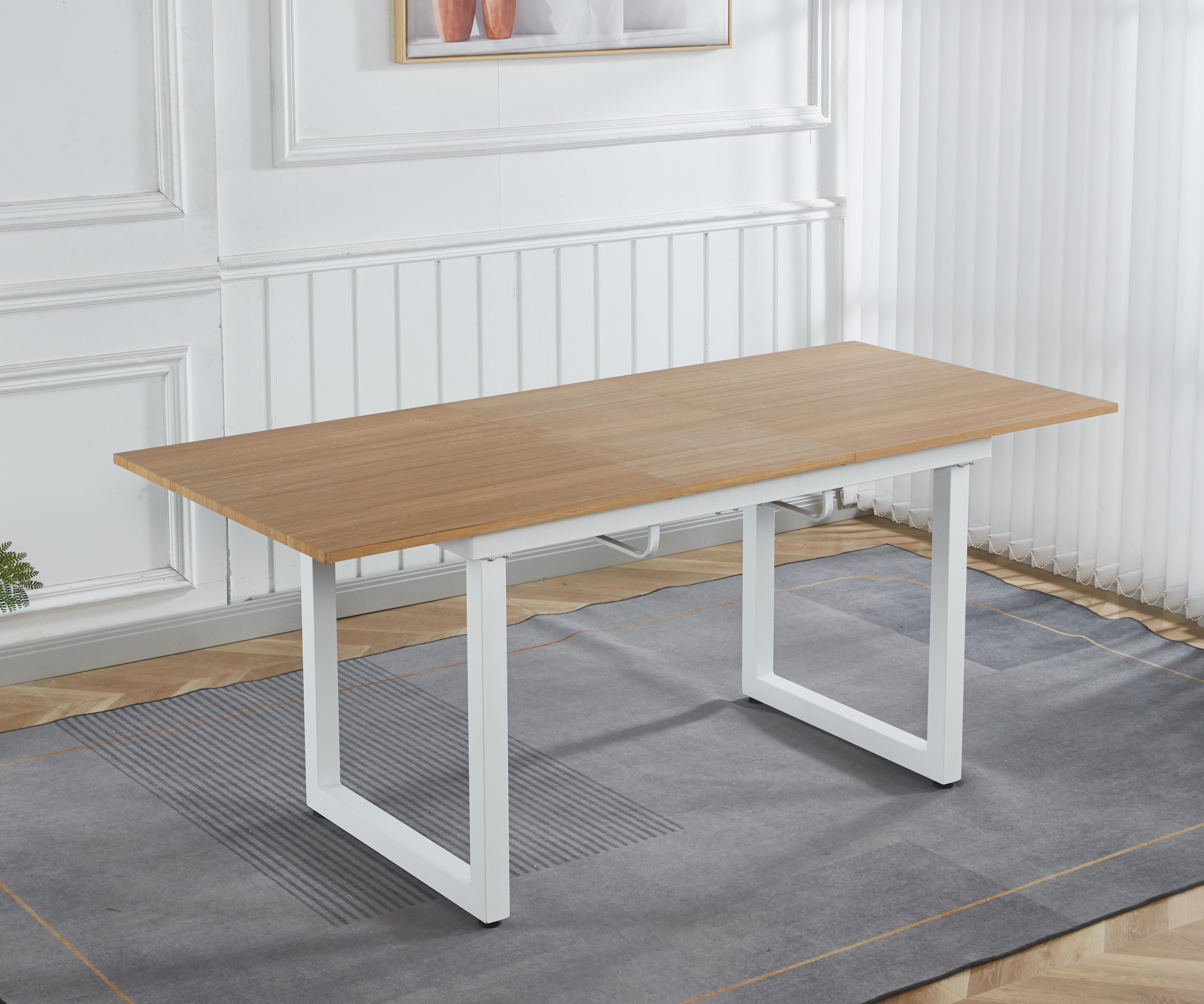 17 Stories Jacob Extendable Wooden Dining Table with Metal Legs - Wayfair Canada