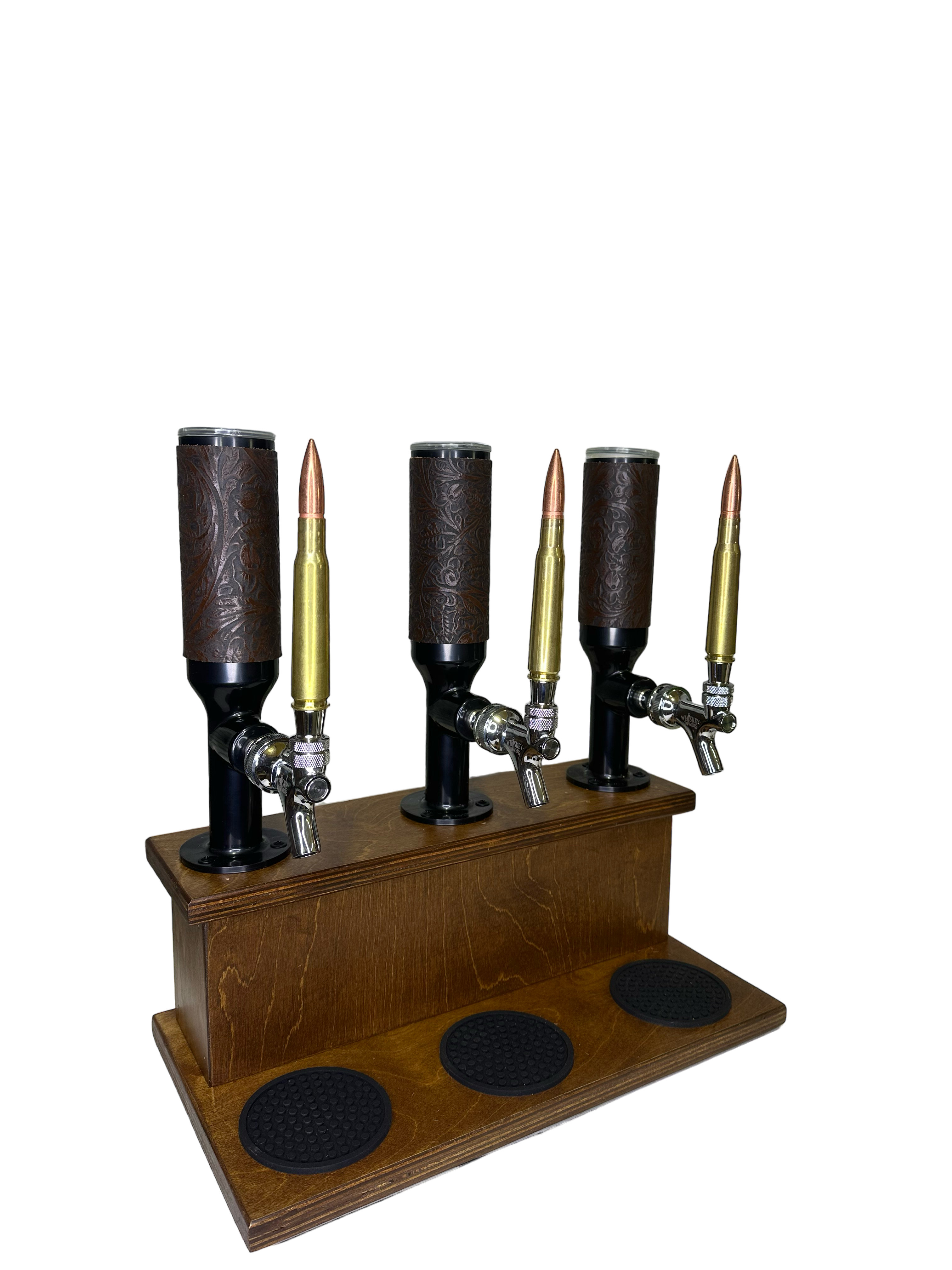 Whiskey Towers Triple Brass 50 Handle - Tooled Whiskey Tower | Wayfair