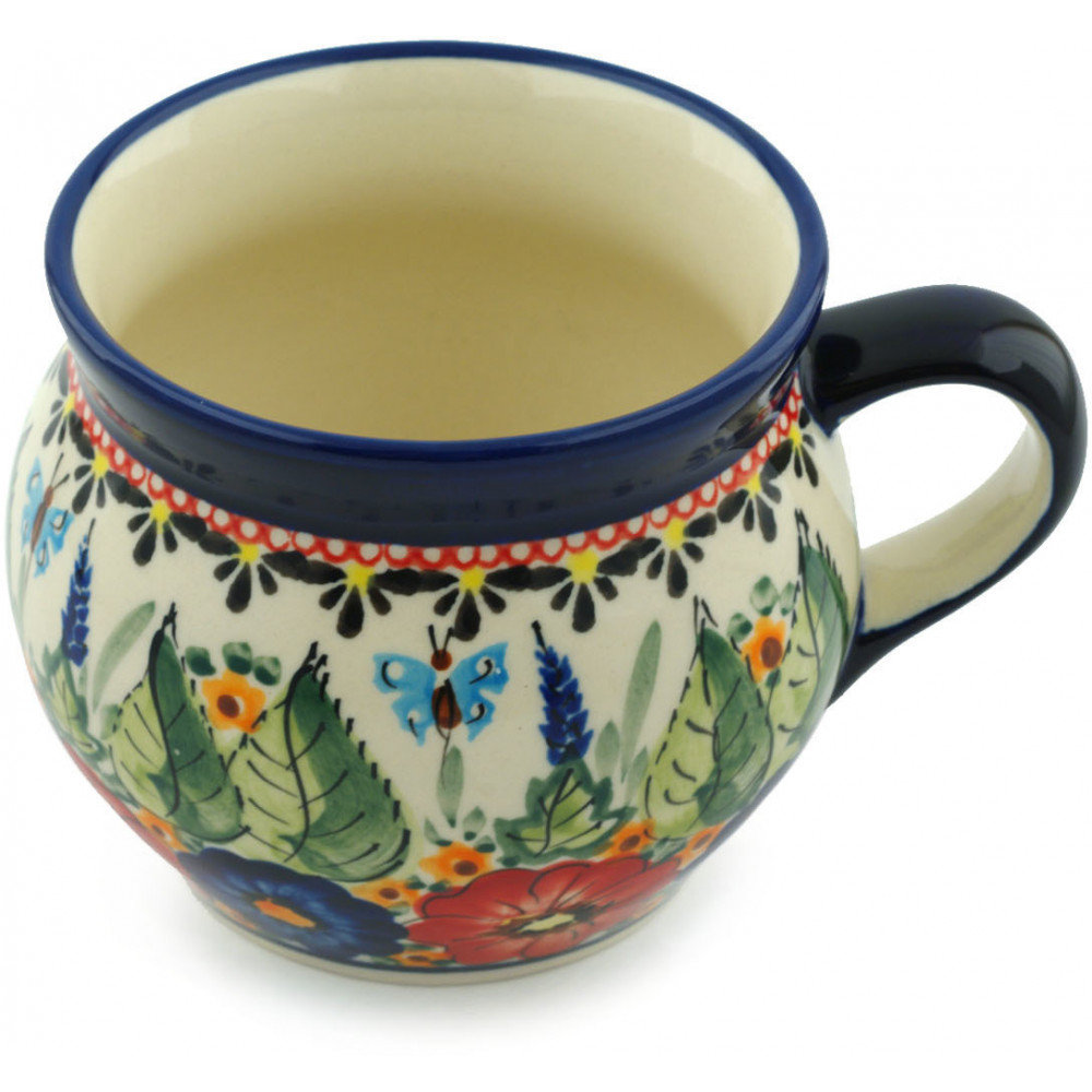Polmedia Polish Pottery 16 Oz Stoneware Bubble Mug - Spring Splendour ...