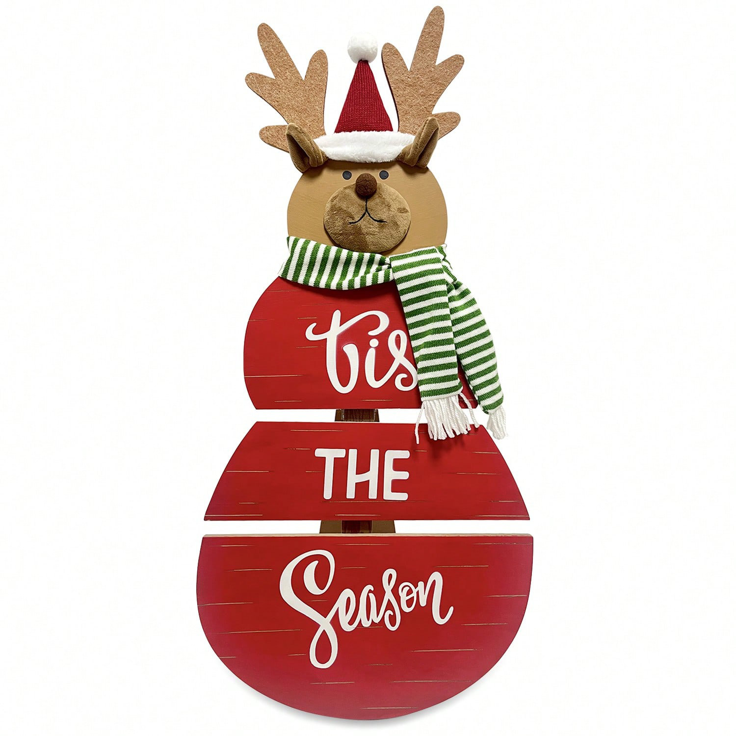 Ophelia & Co. Wooden Christmas Reindeer Porch Sign, 3d Standing ...
