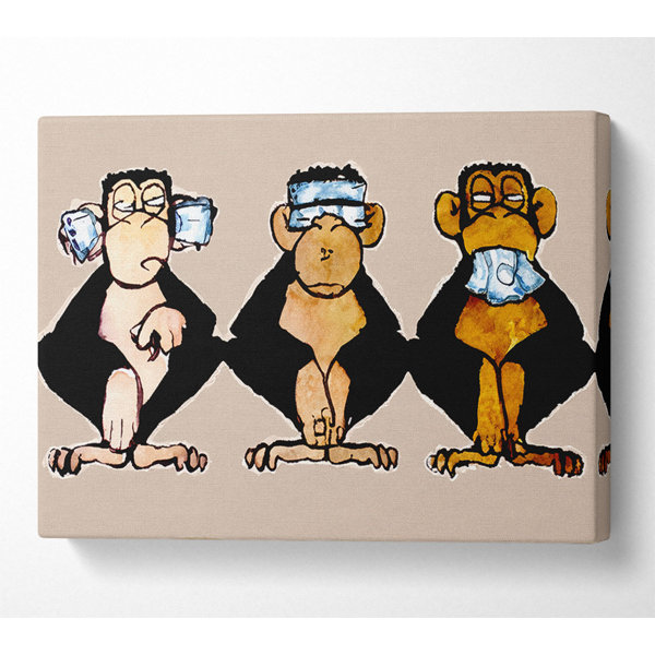 Happy Larry Money Monkeys Wise - Print | Wayfair.co.uk