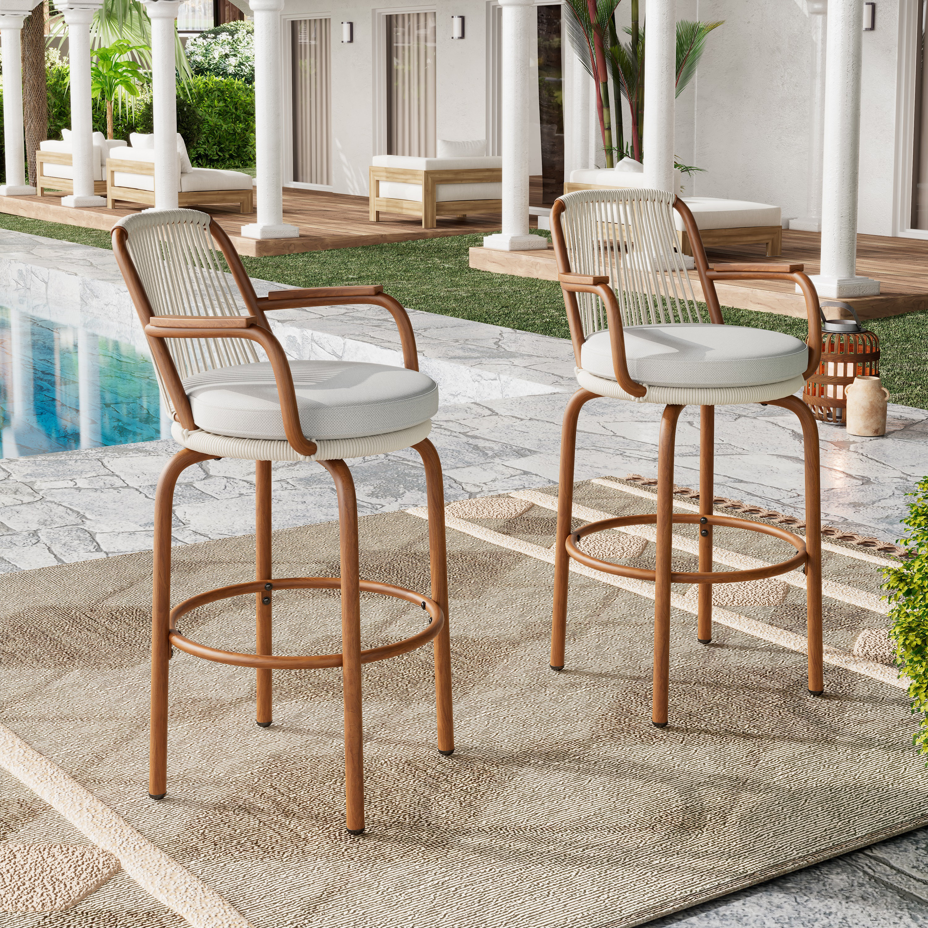 Christopher Knight Home Jaiden Outdoor Patio Bar Stools Set - Wayfair ...