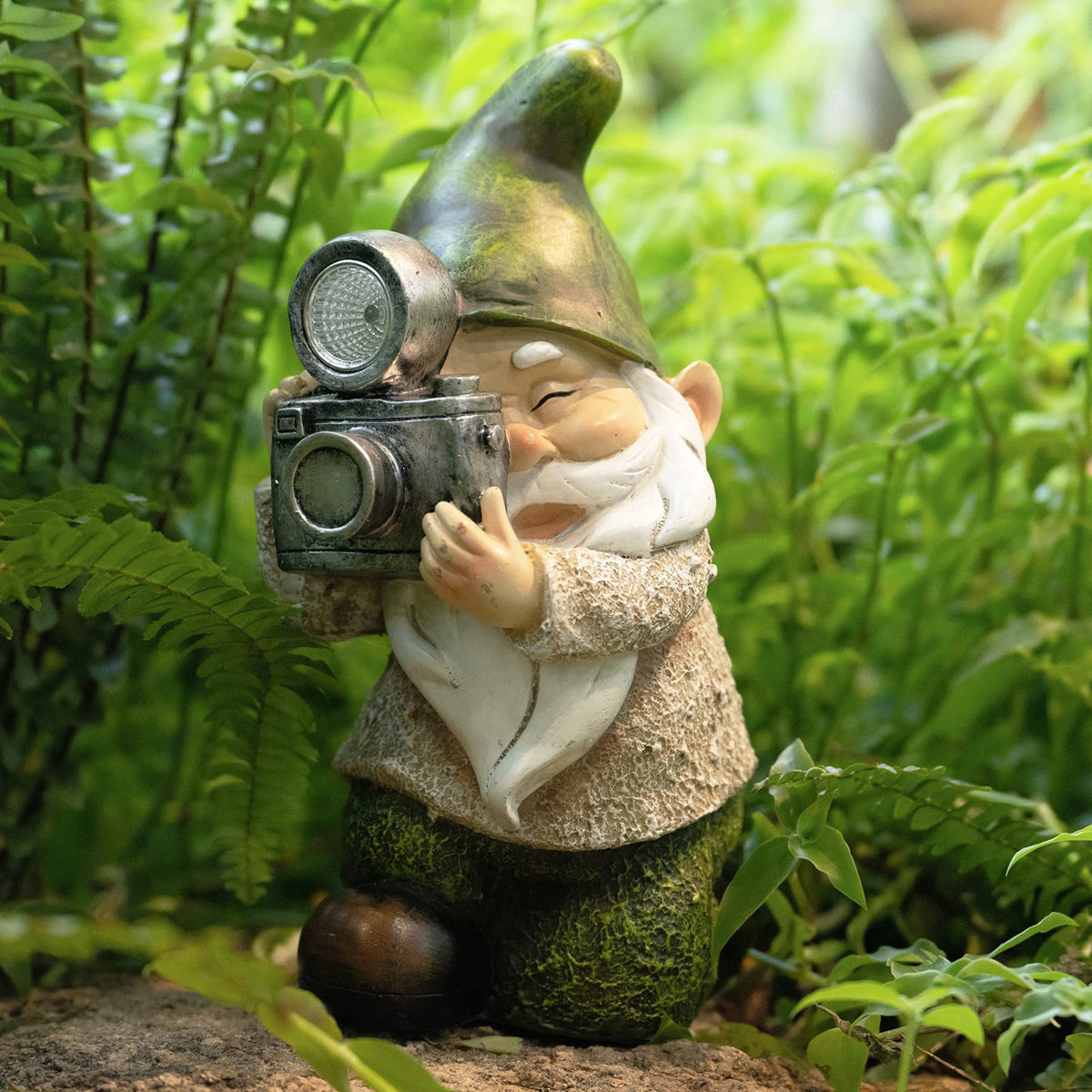Trinx Garden Dwarf Statue Outdoor Decoration With Solar LED Lights ...