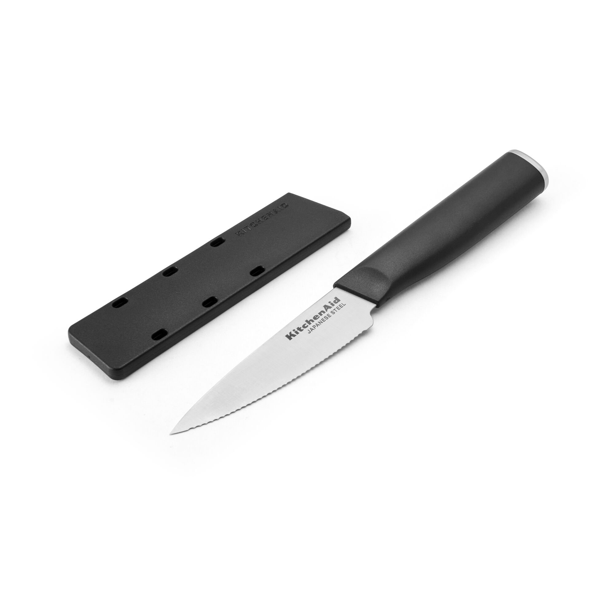 KitchenAid Classic Serrated Paring Knife with Custom-Fit Blade Cover, 3 ...