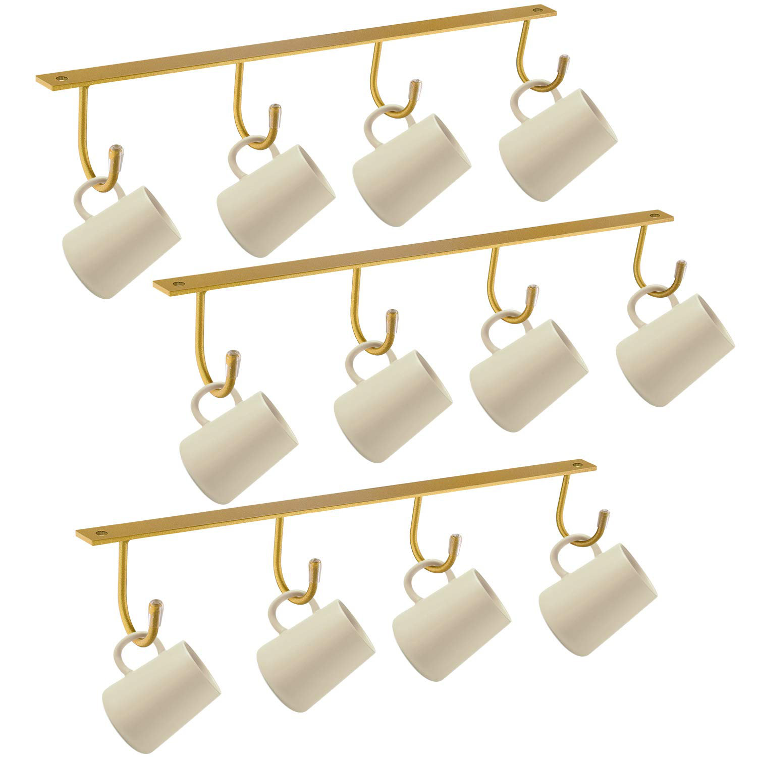 Latitude Run® Under Cabinet Metal Hanging Coffee Cup Rack For Cups And ...