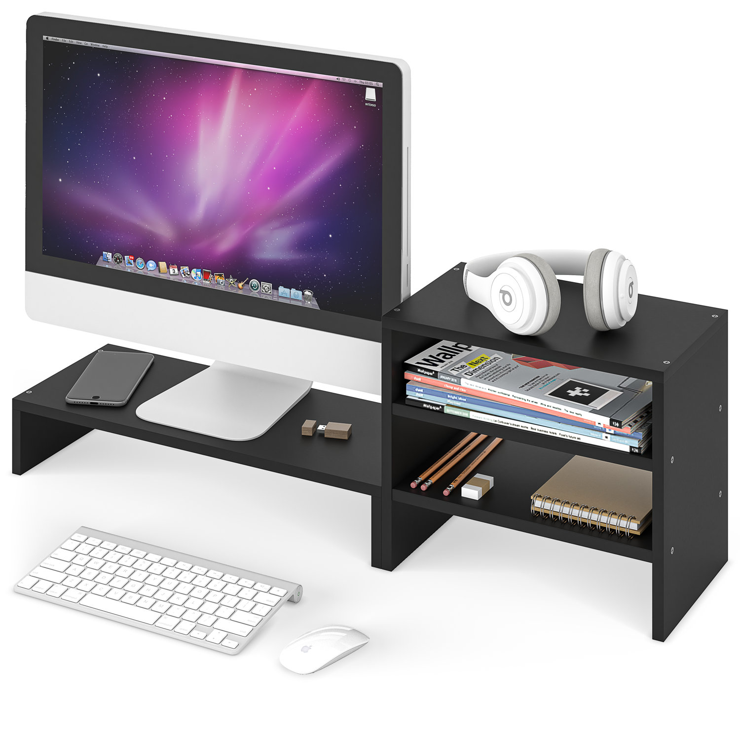 Ballucci 3 Tier Paper Organizer and Monitor Stand for Desk & Reviews ...
