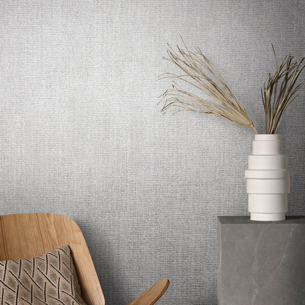 Brayden Studio Jerez Weave Effect Sheen Textured Wallpaper Roll 10.05m ...